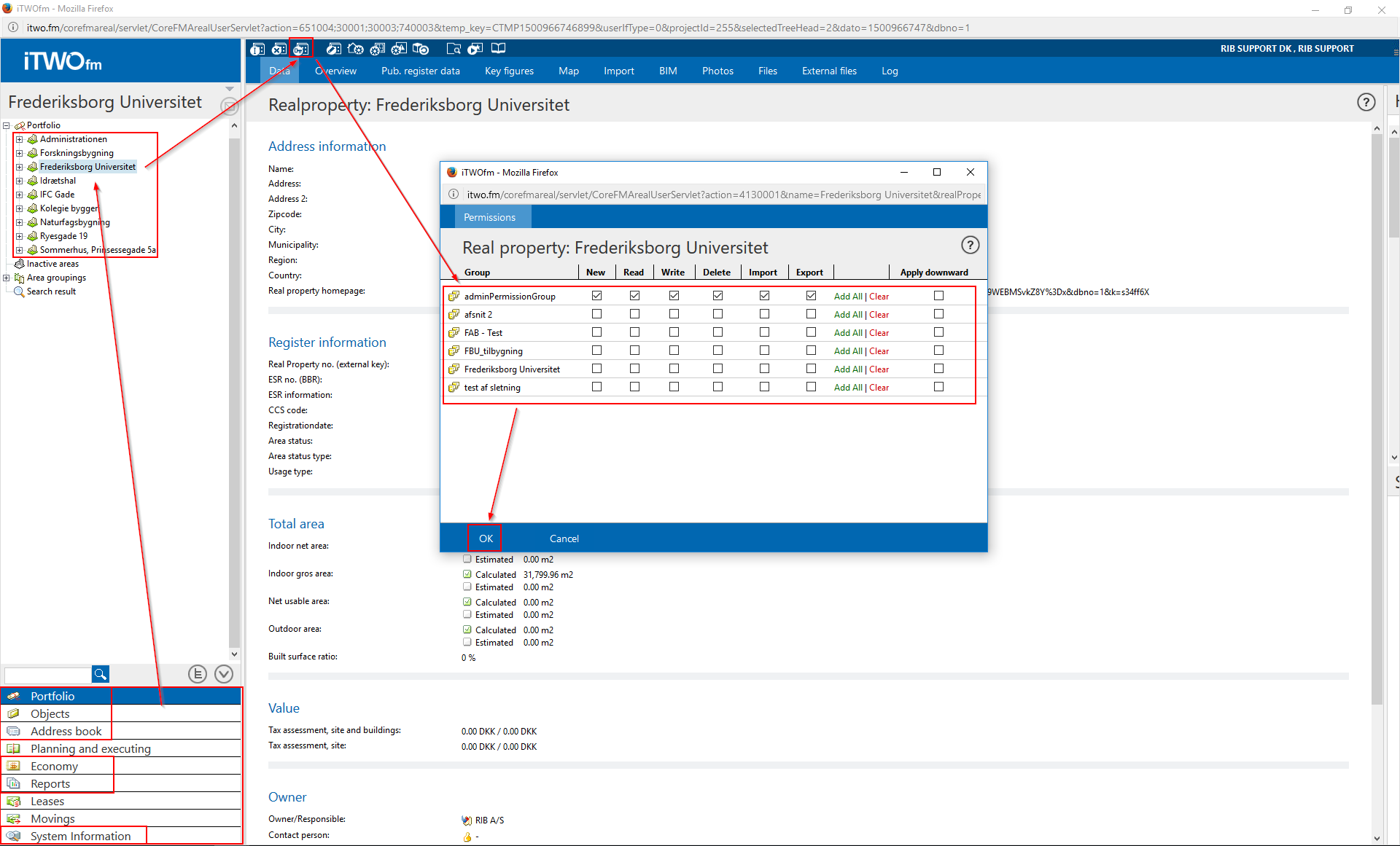 Give access to a user group – SupportCenter
