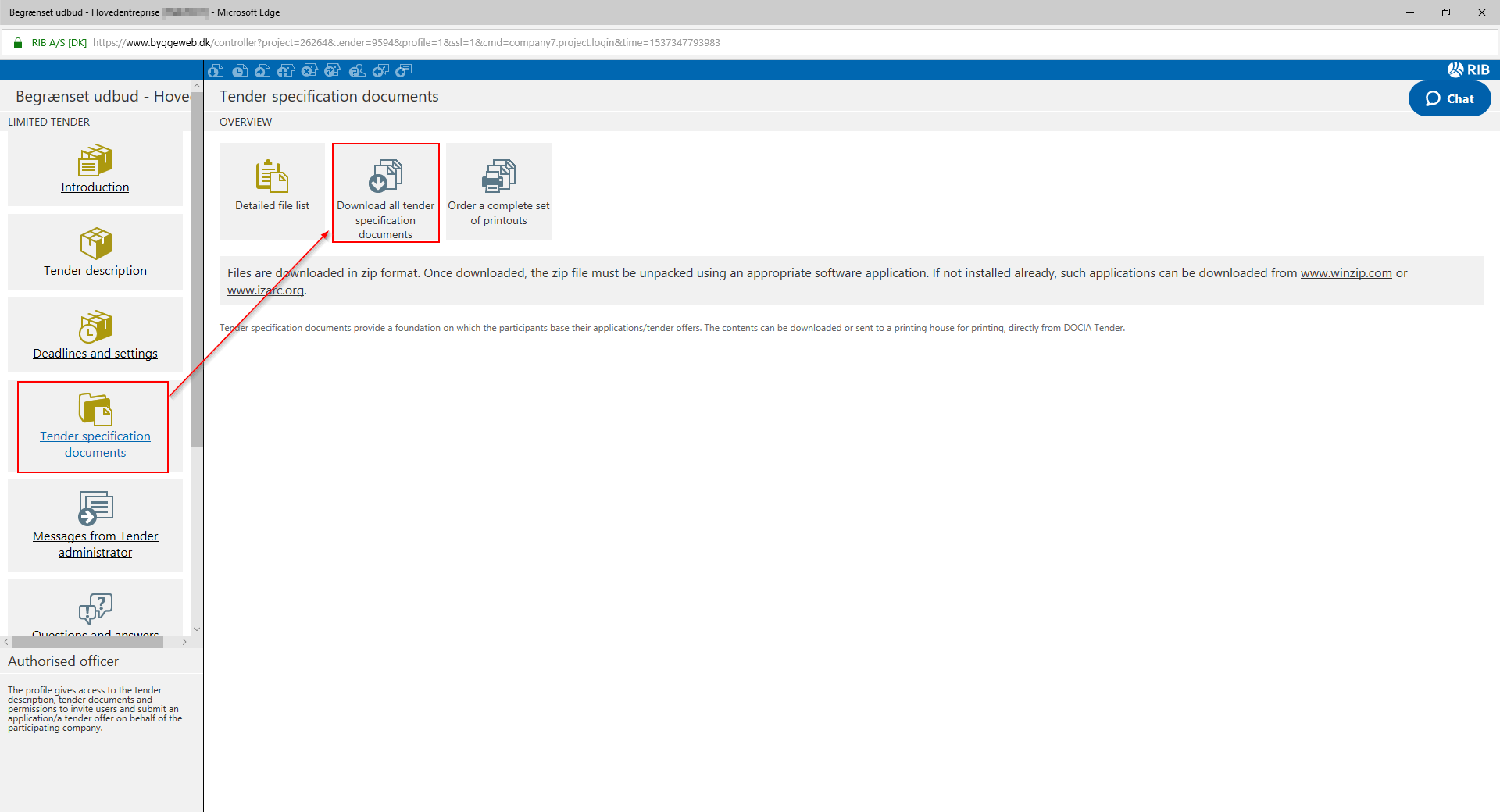 Tender specification documents – SupportCenter