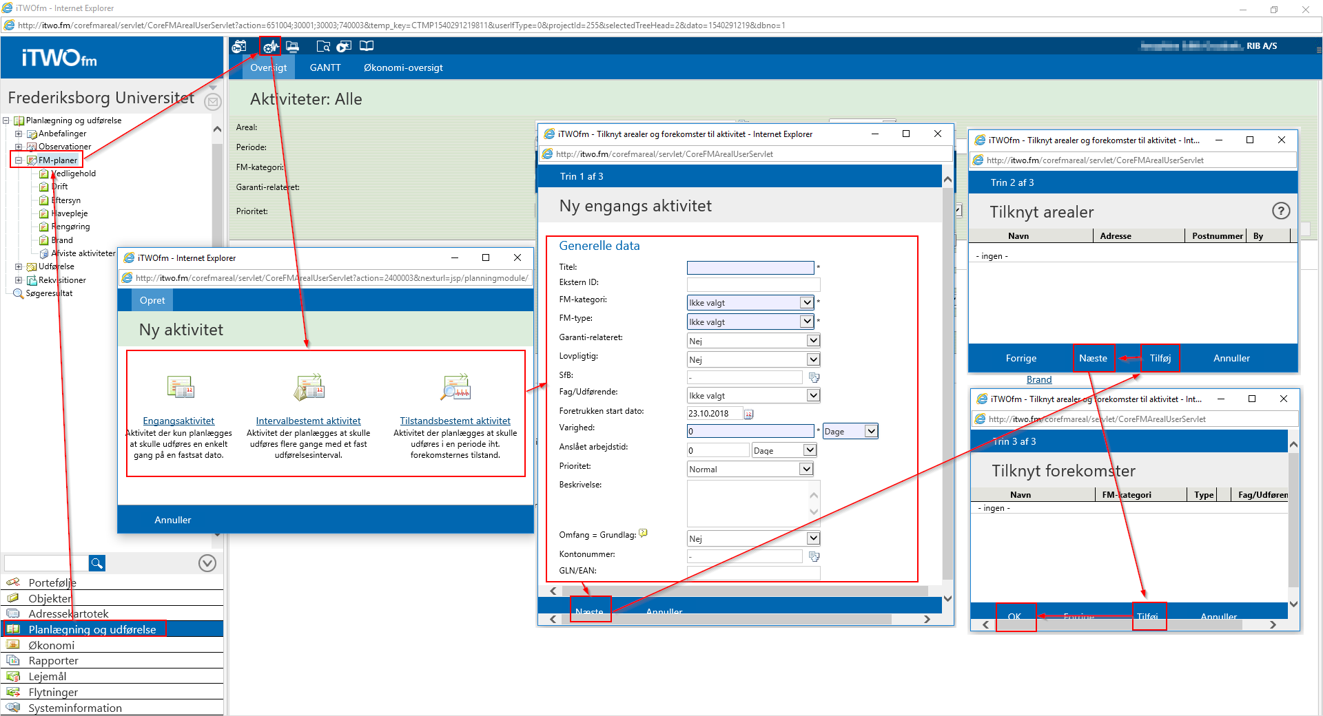 Opret aktivitet – SupportCenter