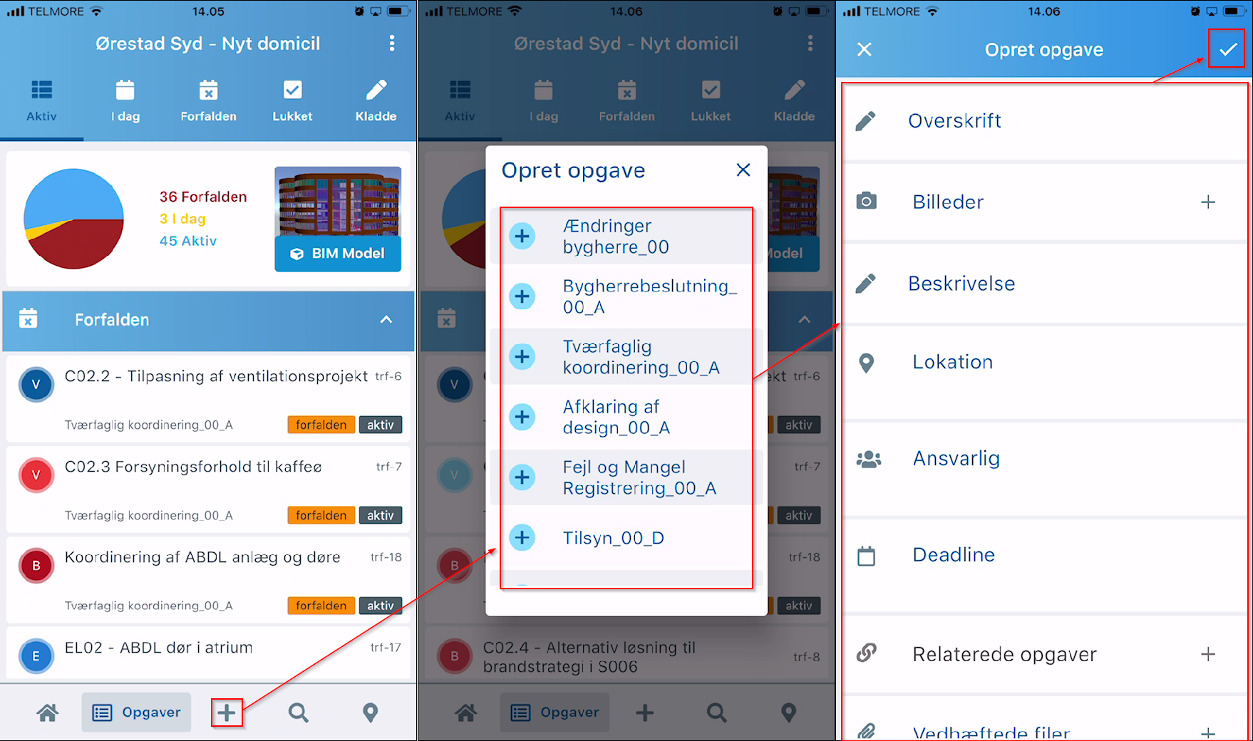 Opret en opgave fra Connex App – SupportCenter