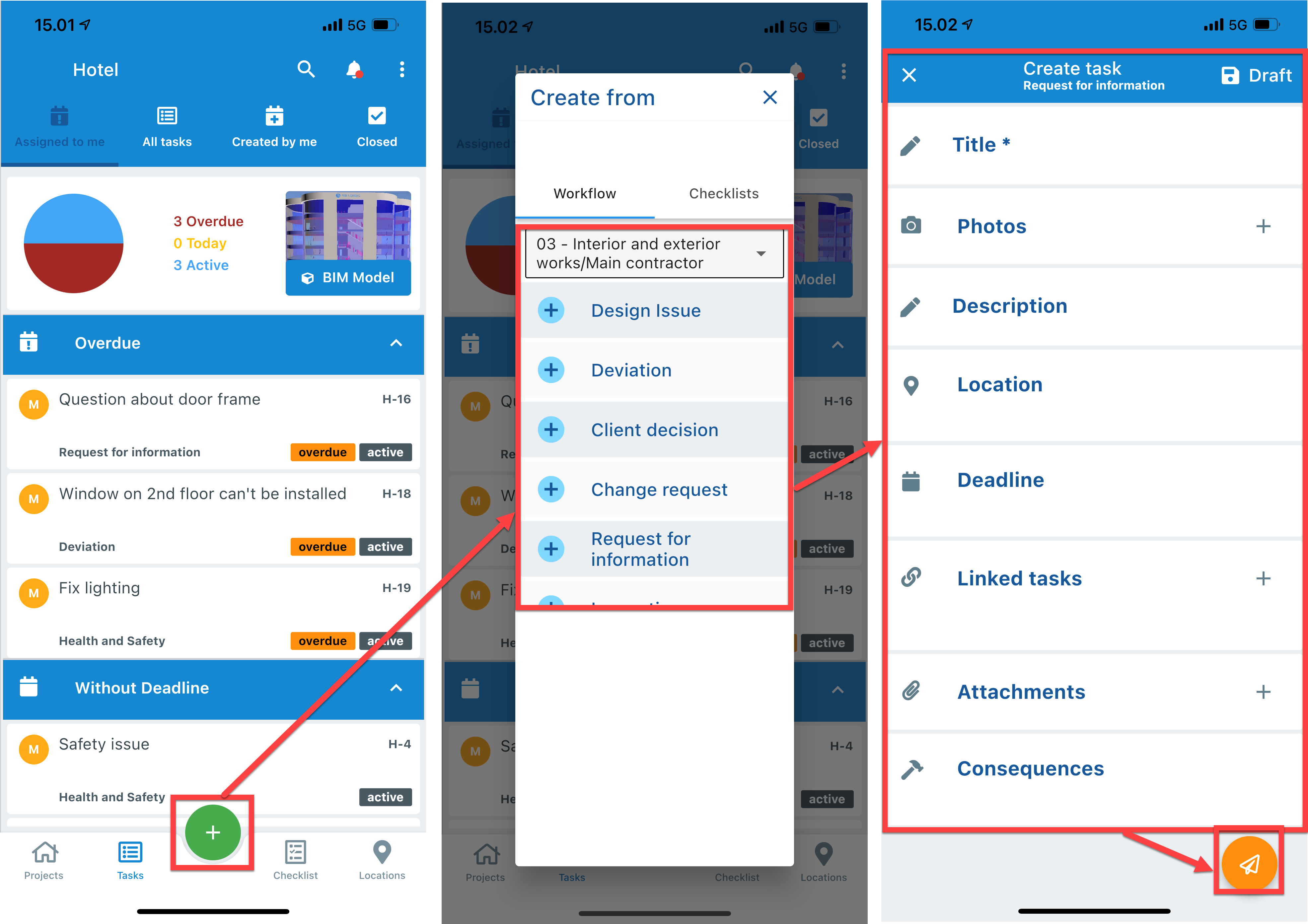 Create a task from the Connex App – SupportCenter