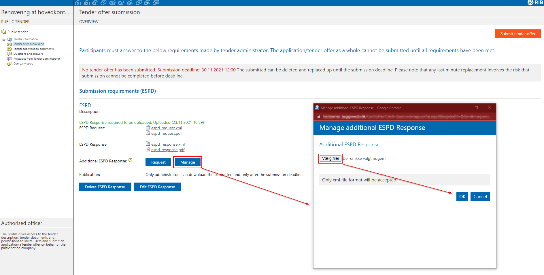 ESPD (Tenderers and subcontractors) – SupportCenter