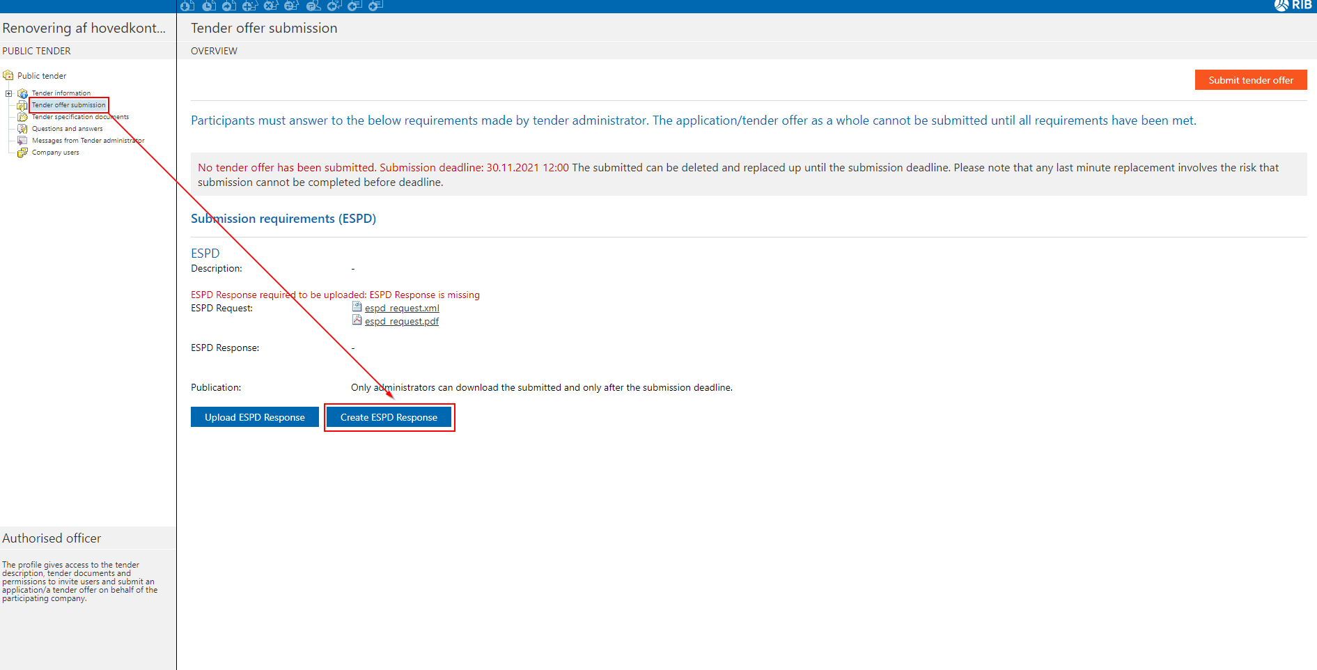 ESPD (Tenderers and subcontractors) – SupportCenter