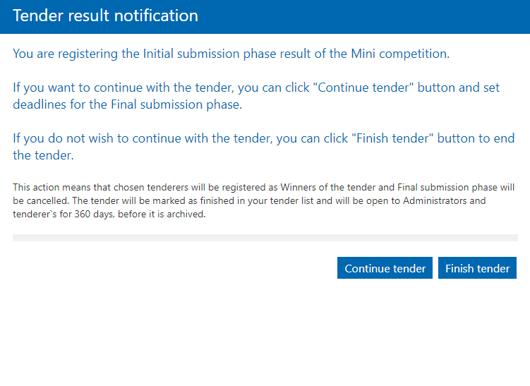 Mini tender – SupportCenter