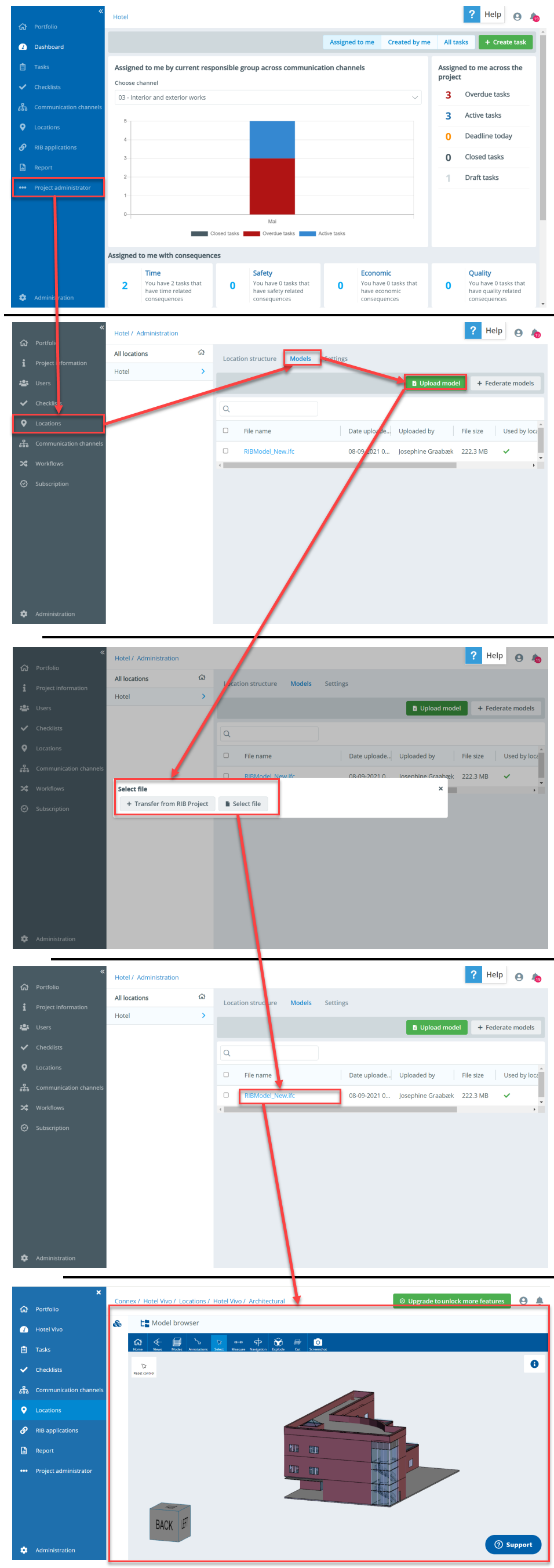 Locations and models – SupportCenter