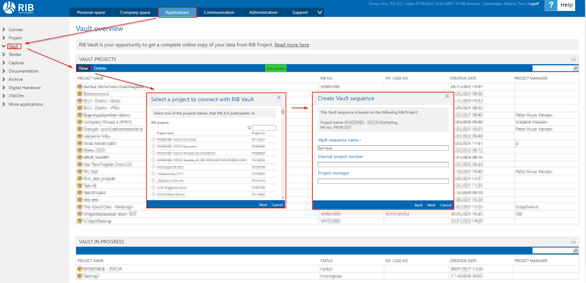 Create a Vault project – SupportCenter